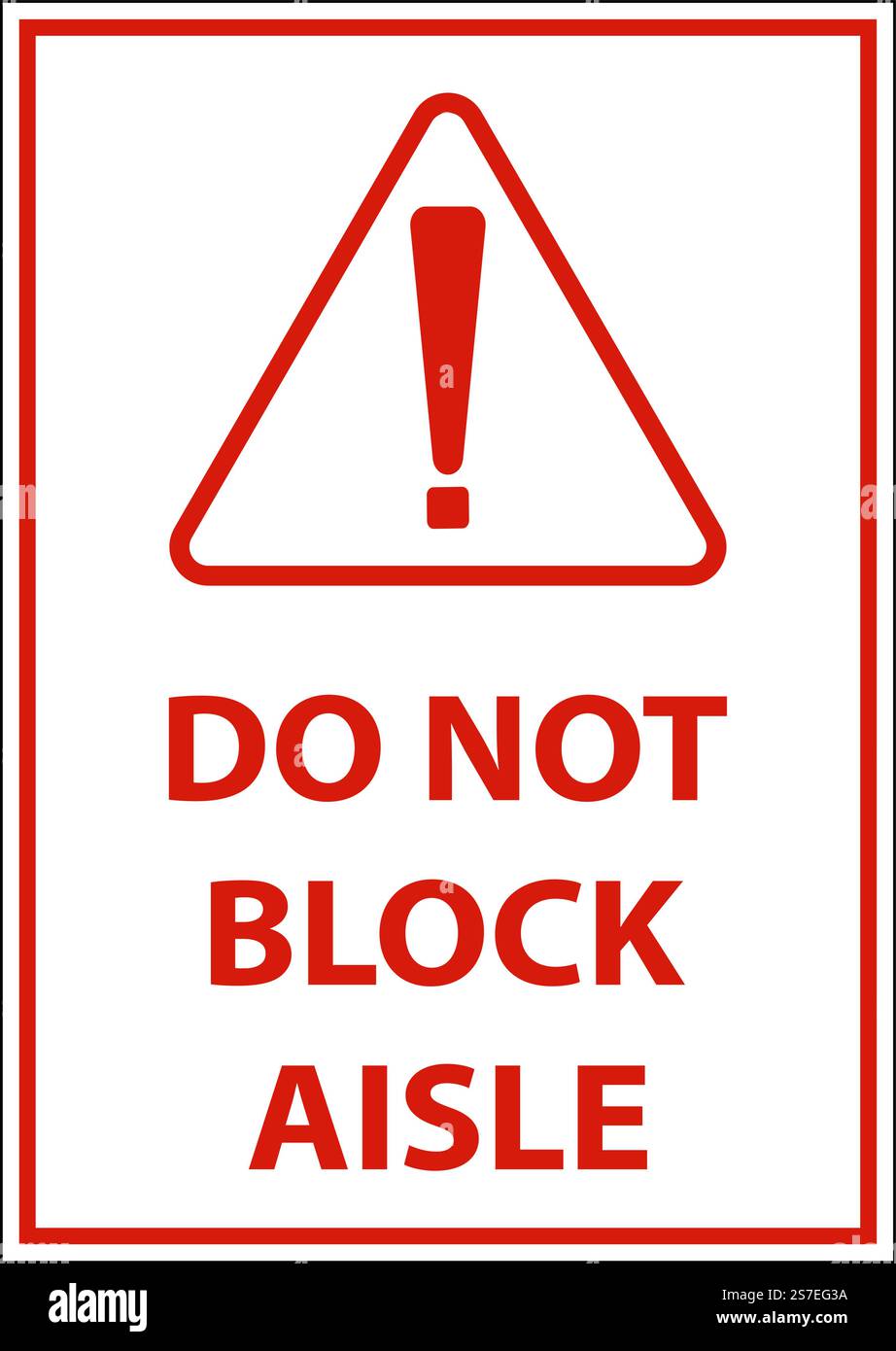 Do Not Block Aisle Floor Sign On White Background Stock Vector Image ...