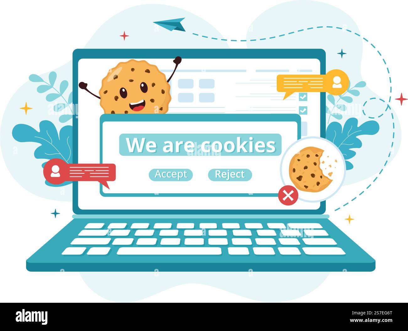 Internet Cookies Technology Illustration with Track Cookie Record of ...