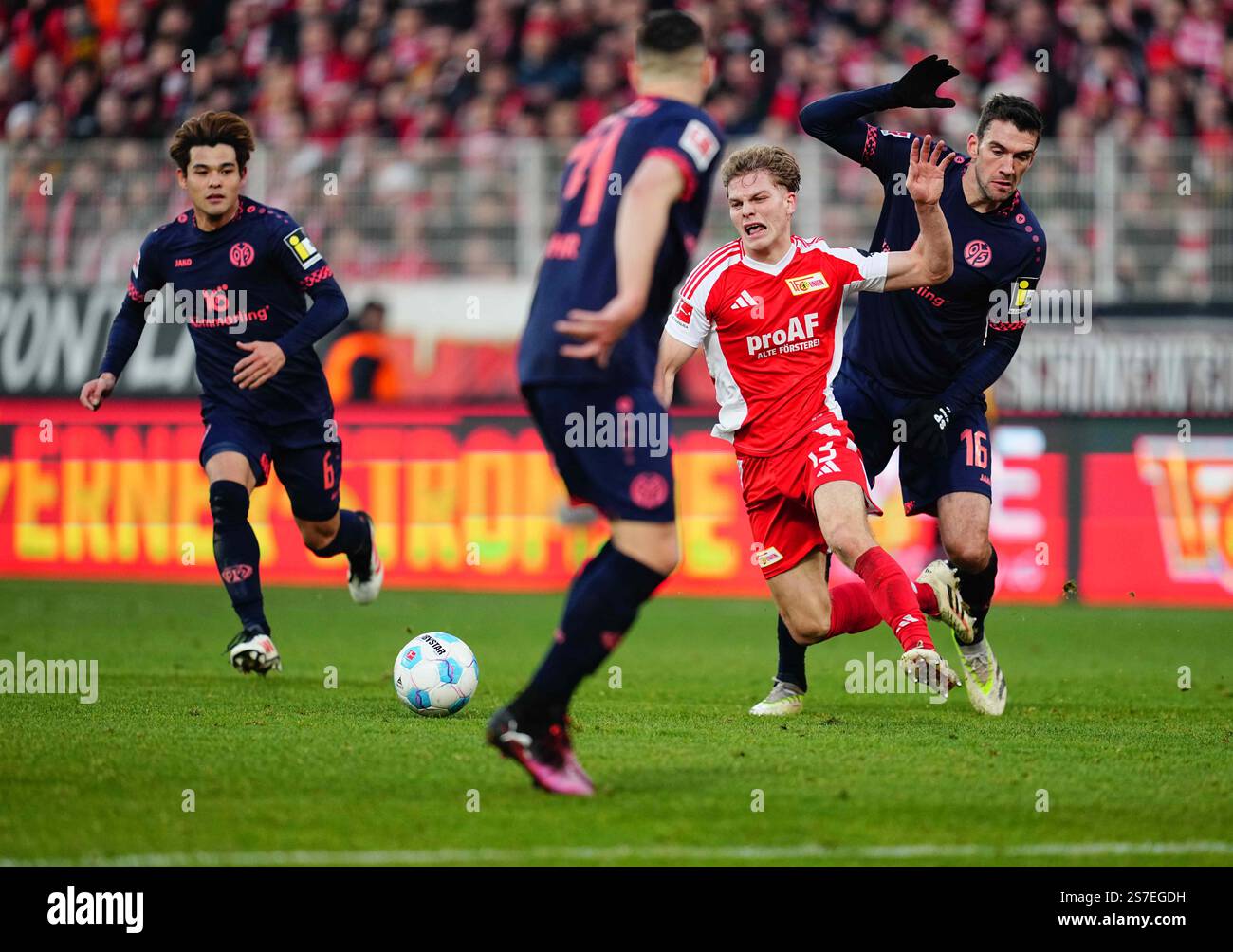 January 19 2025: Andras Schafer of Union Berlin and Stefan Bell of 1 ...