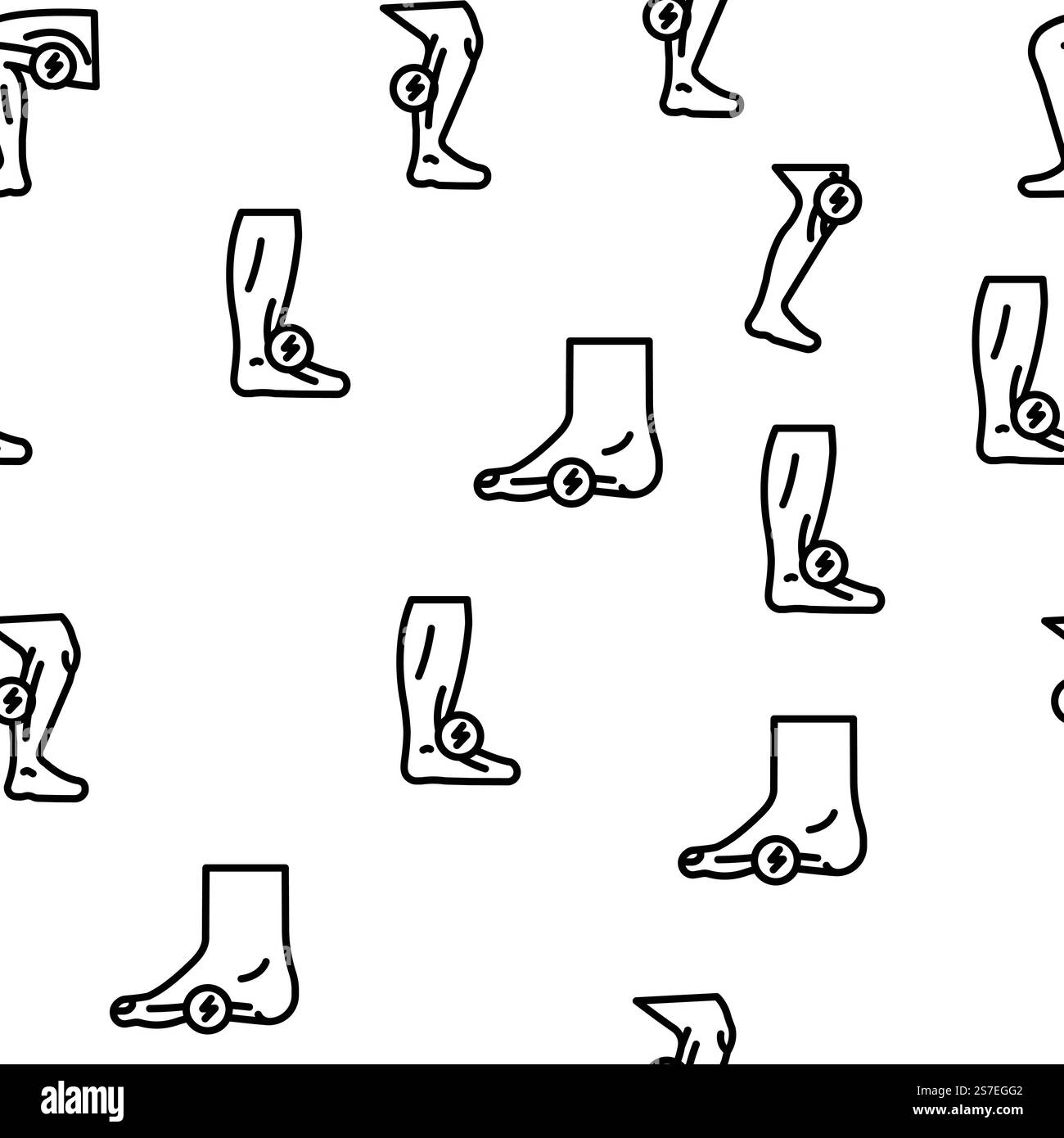 pain body ache medical joint vector seamless pattern thin line ...