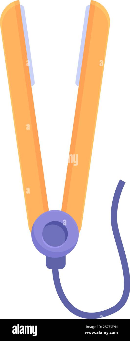 Electric hair straightener icon cartoon vector. Fashion beauty. Barber ...