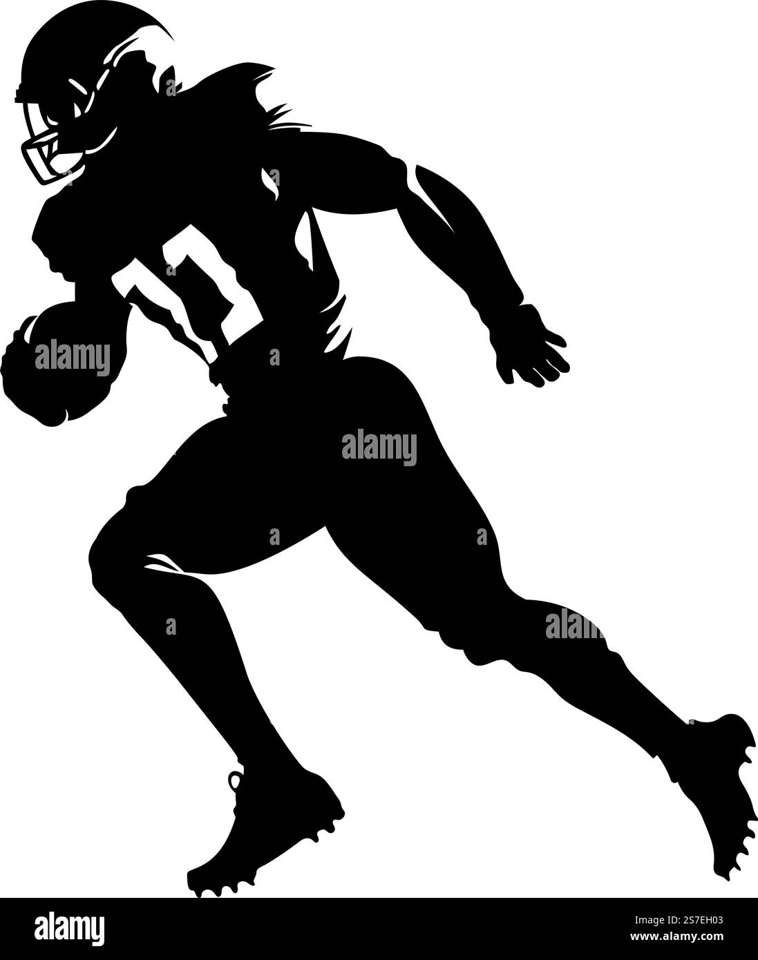 American football player silhouette. Running isolated athlete. Running ...