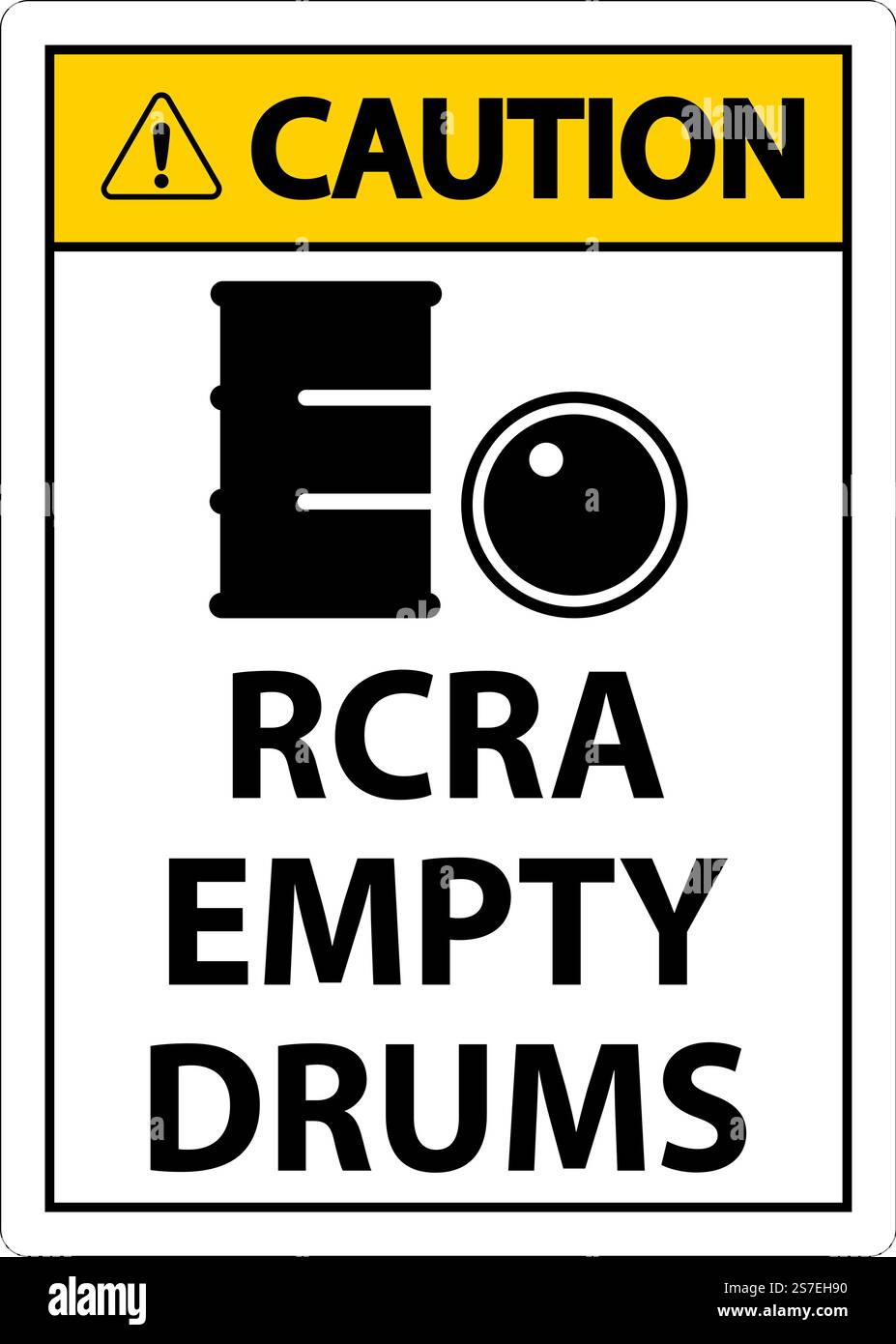 Caution Sign RCRA Empty Drums On White Background Stock Vector Image ...