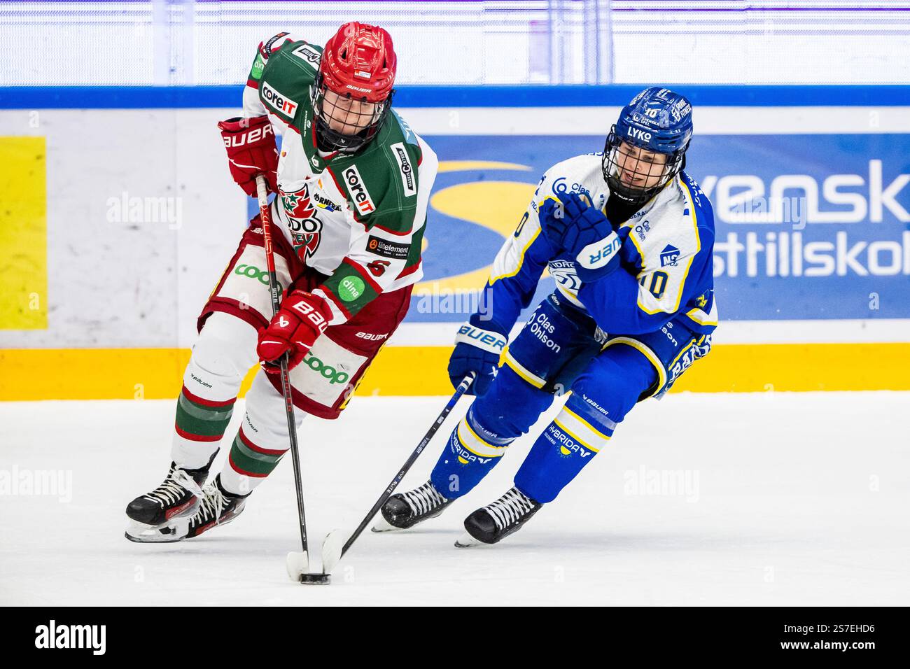 Leksand, Sverige. 19th Jan, 2025. 250119 Modos Emma Seitz och Leksands Kiira Yrjänen under ...