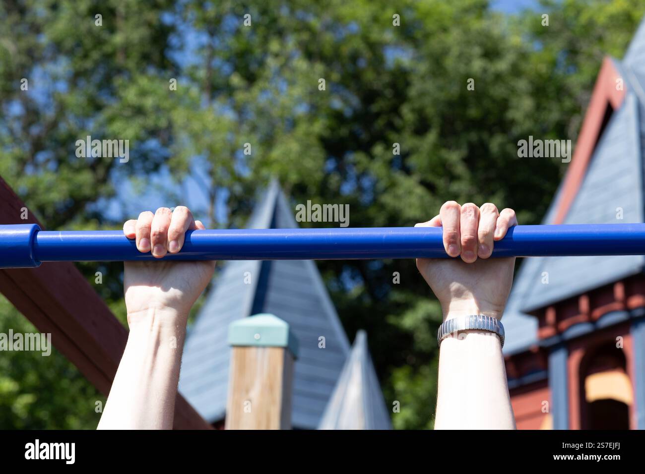 Monkey Bars Obstacle Jungle Gym Playground Stock Photo - Alamy