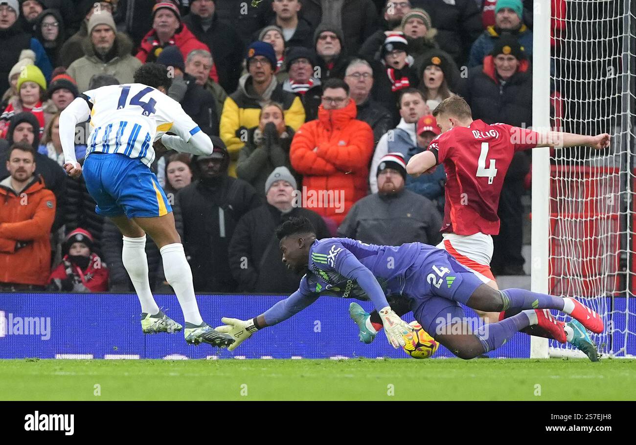 Brighton and Hove Albion's Georginio Rutter (left) during the Premier ...