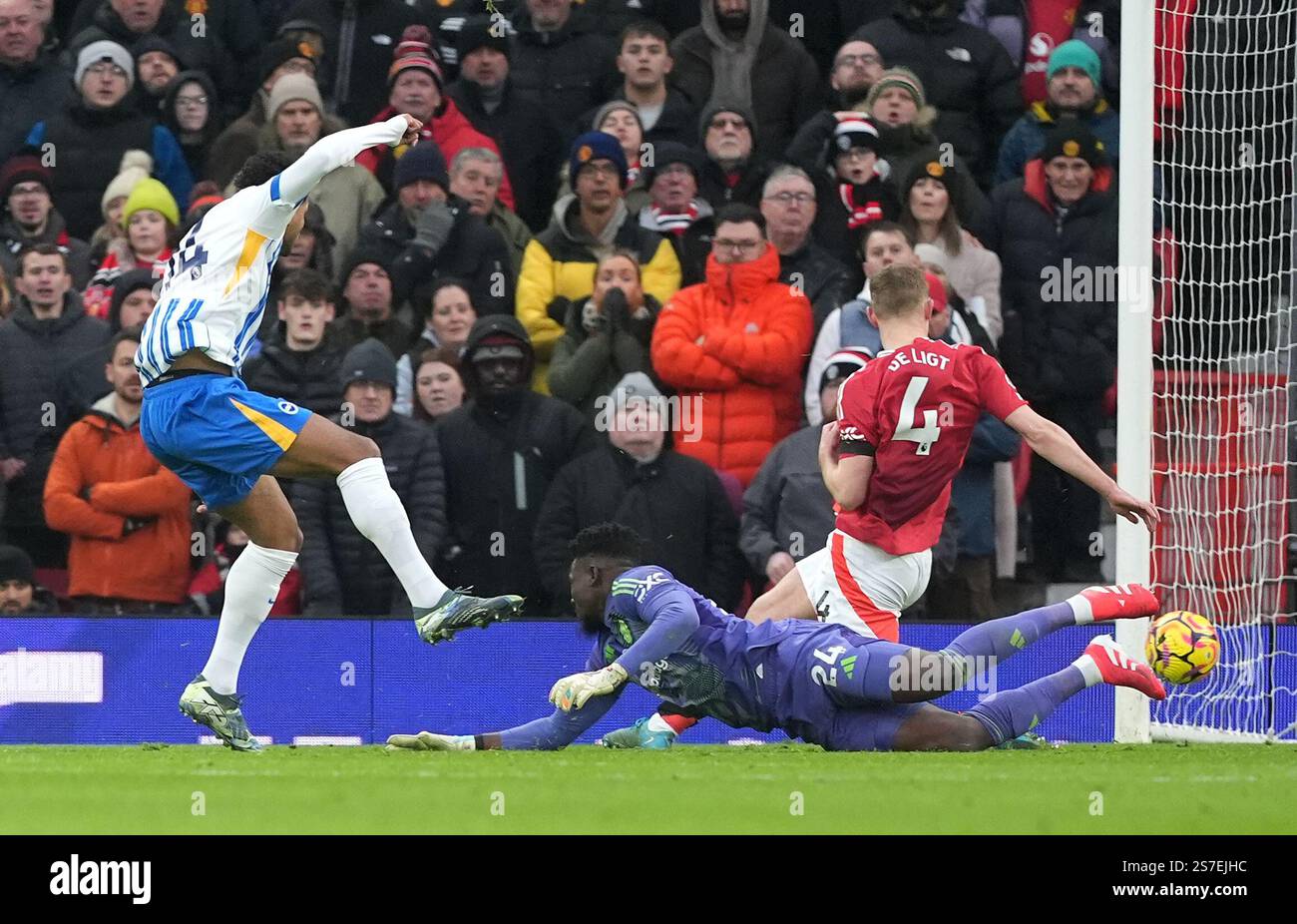 Brighton and Hove Albion's Georginio Rutter (left) during the Premier ...