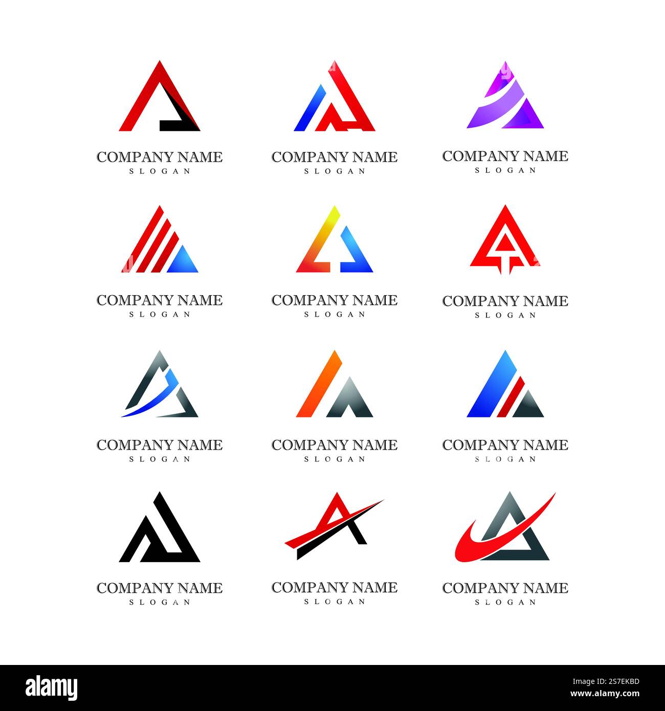 Futuristic Triangle Chain logo design inspiration Stock Vector Image ...