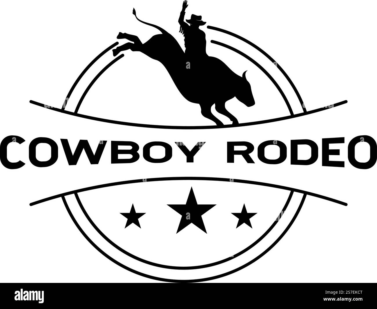 Bull riding rodeo logo vector flat design template Stock Vector Image ...