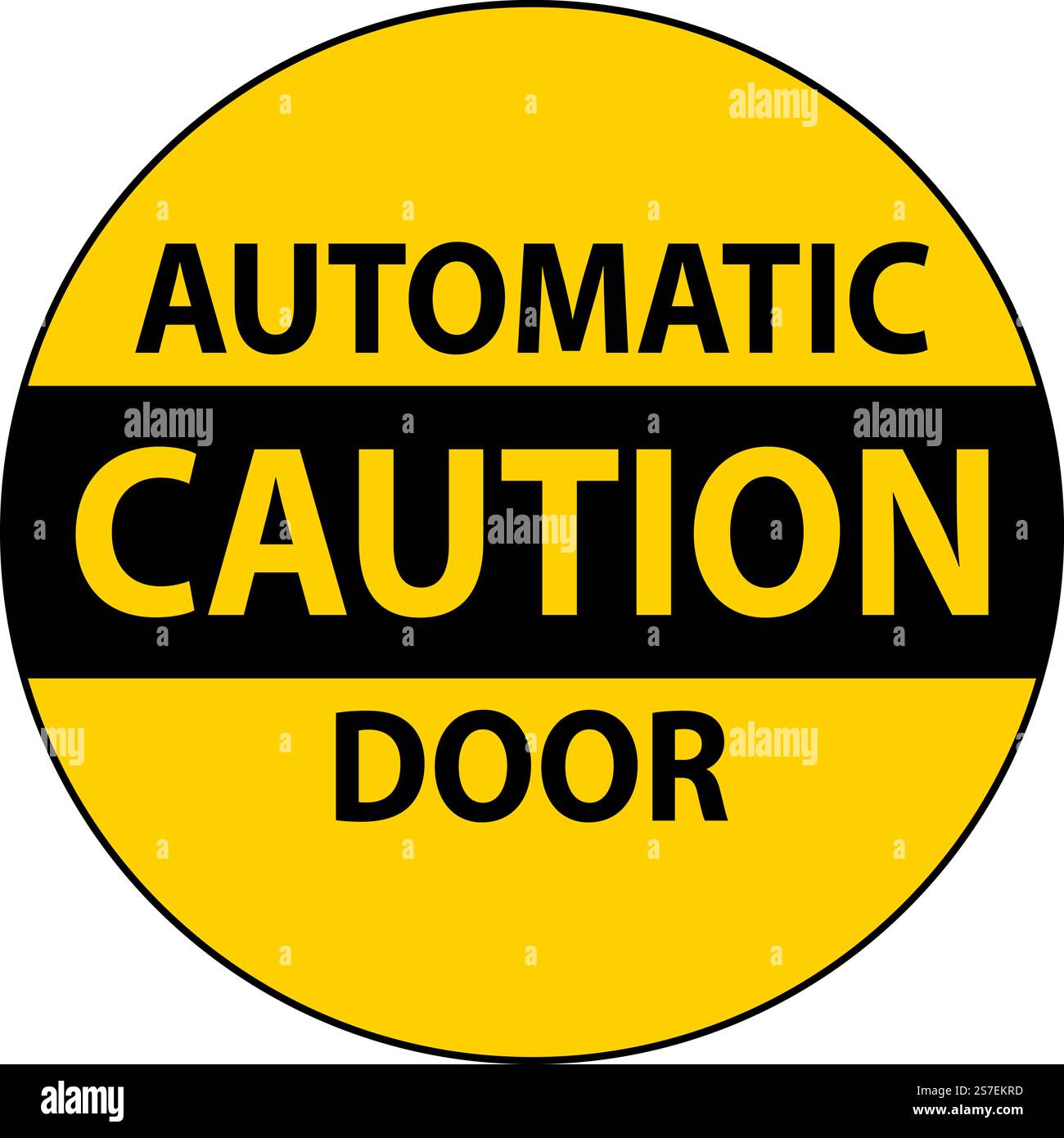 Caution Automatic Door Label On White Background Stock Vector Image ...