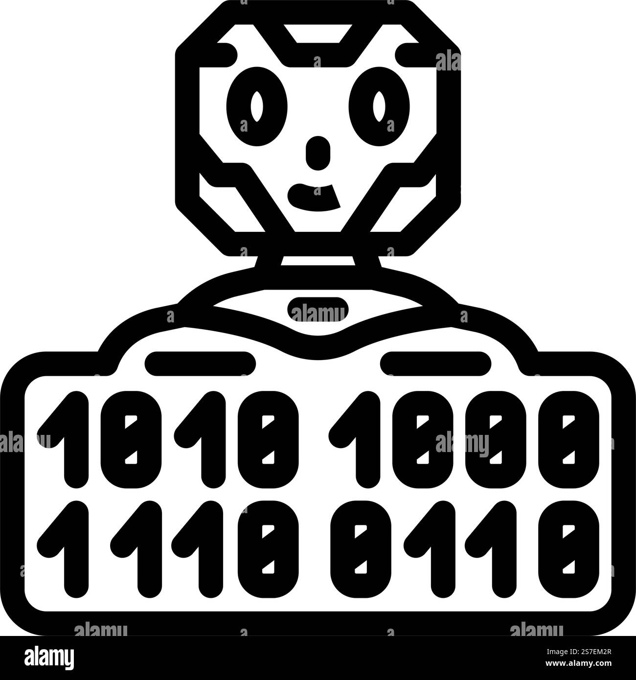 digital chat bot line icon vector. digital chat bot sign. isolated ...