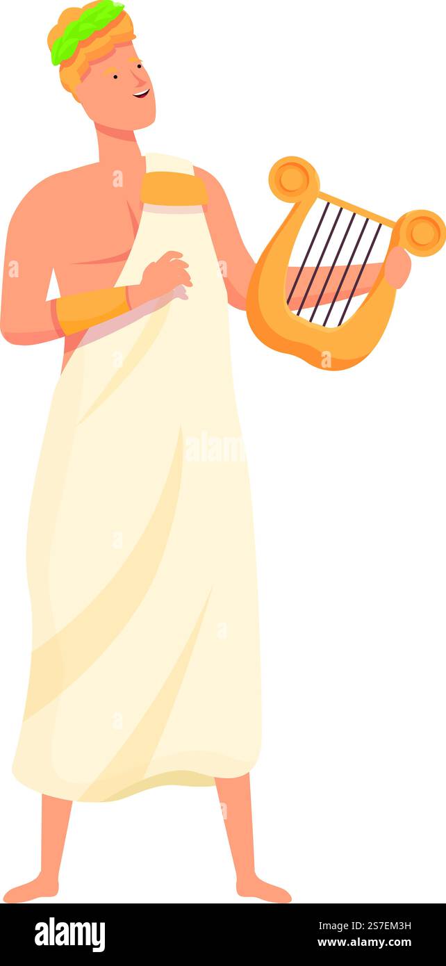 Apollo icon cartoon vector. Greek god. Atlas vulcan. Apollo icon ...