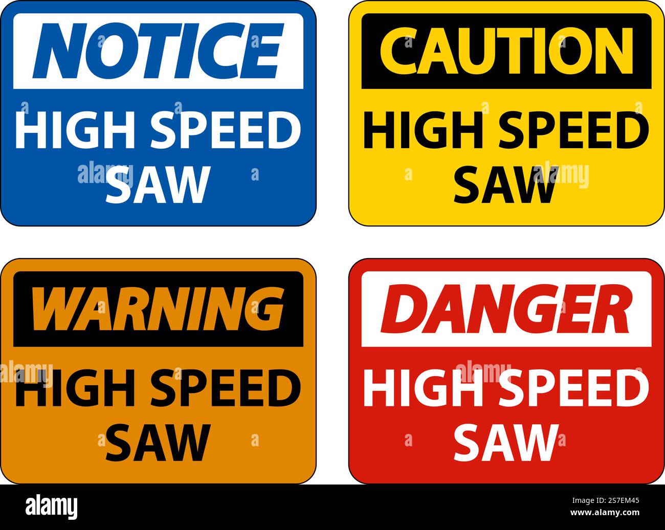 Danger Sign High Speed Saw On White Background Stock Vector Image & Art ...