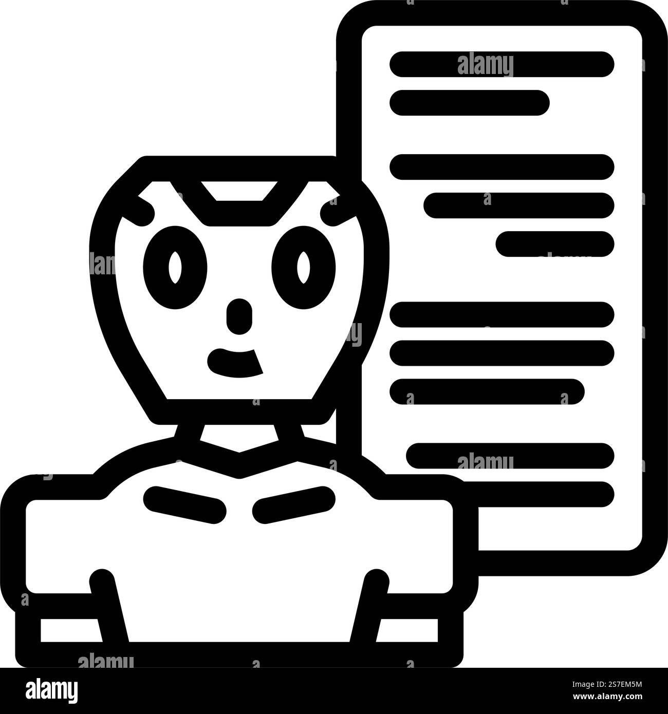 talk chat bot line icon vector. talk chat bot sign. isolated contour ...