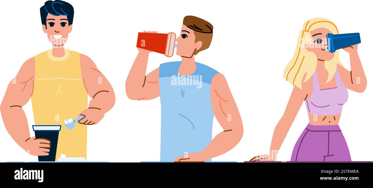 protein cocktail vector. shake drink, workout milk, shaker nutrition ...