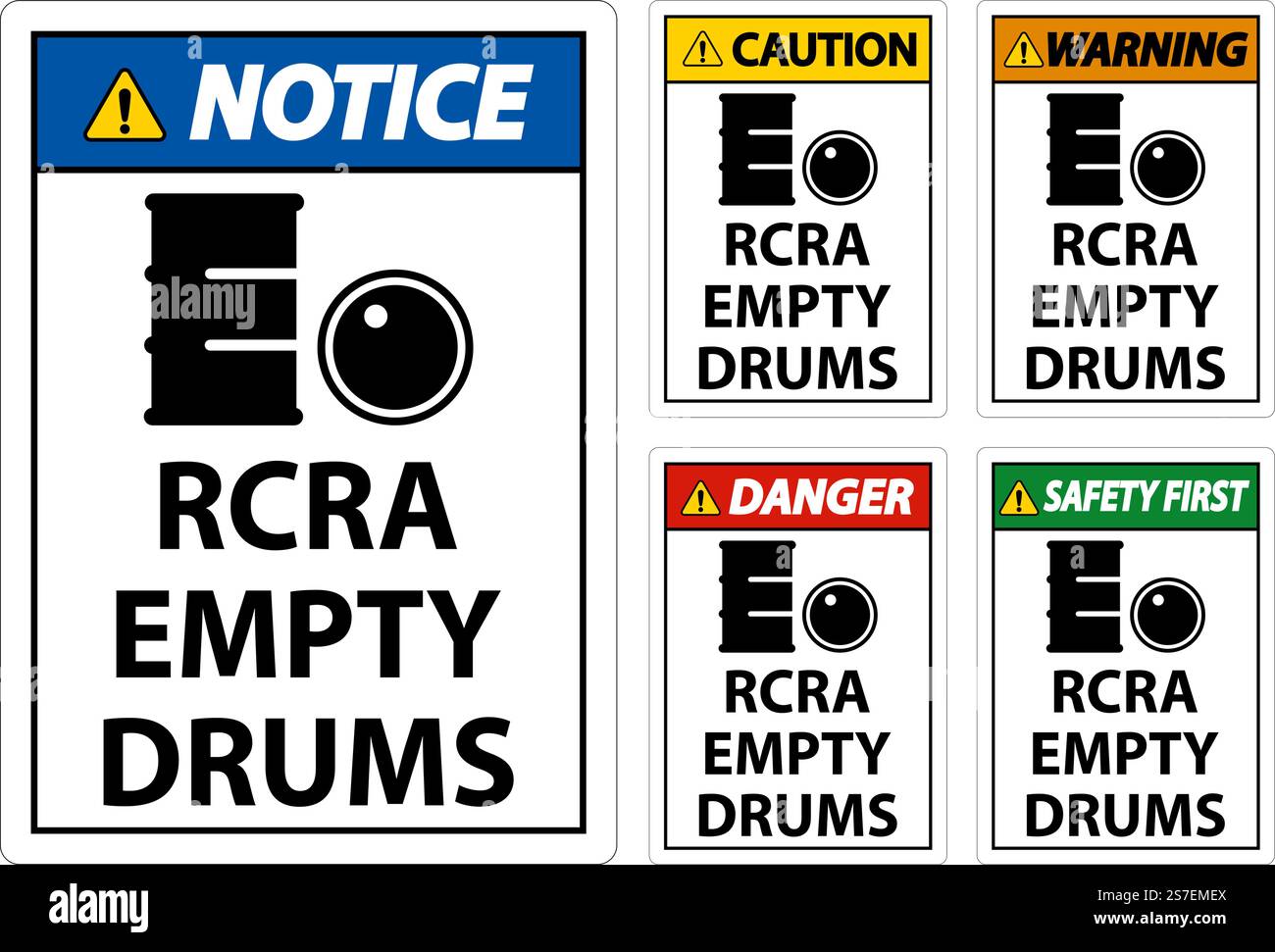 Notice Sign RCRA Empty Drums On White Background Stock Vector Image ...