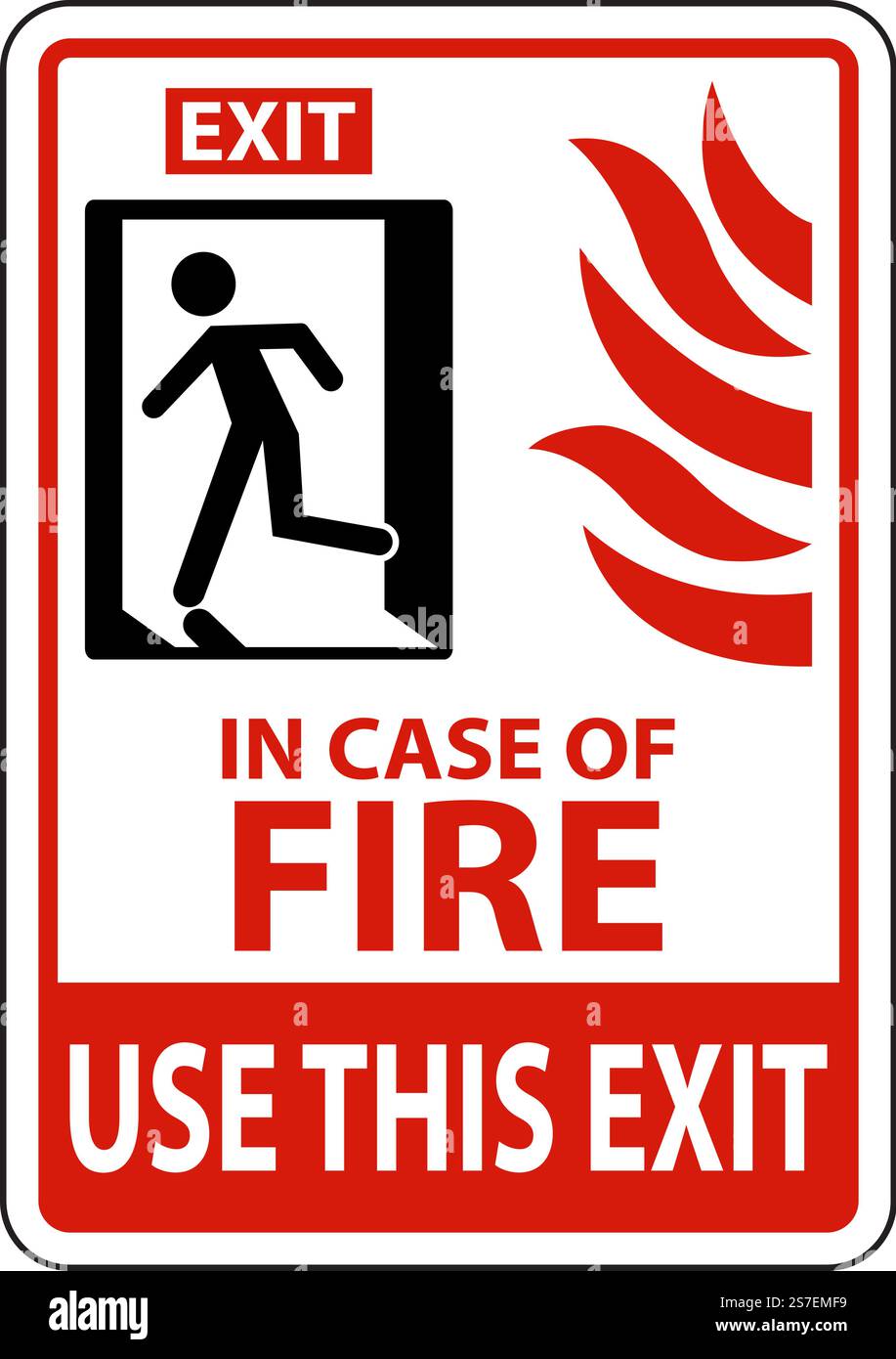 In Case of Fire Use This Exit Sign Stock Vector Image & Art - Alamy