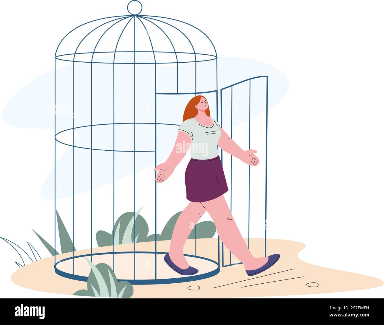 Inner freedom discovery. Stop limit life and oppressed, feeling free ...