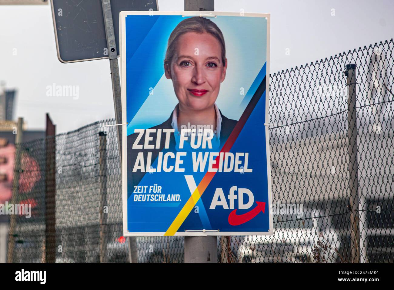 Wahlplakate zur Bundestagswahl am 23. Februar 2025 sind in Köln NRW zu ...