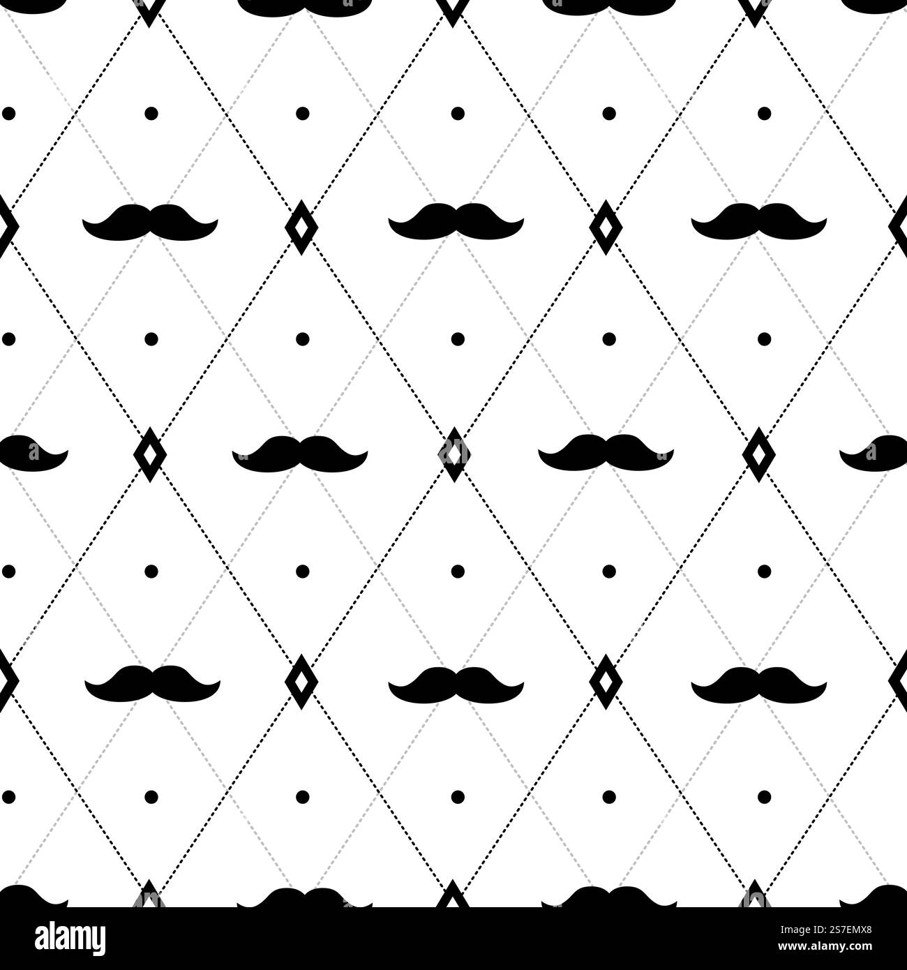 Mustache seamless pattern. Father day retro texture, male classic ...