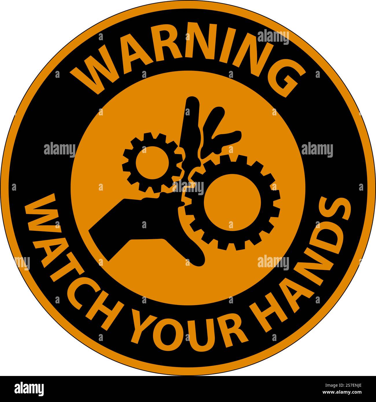 Warning Sign Watch Your Hands And Fingers Stock Vector Image & Art - Alamy