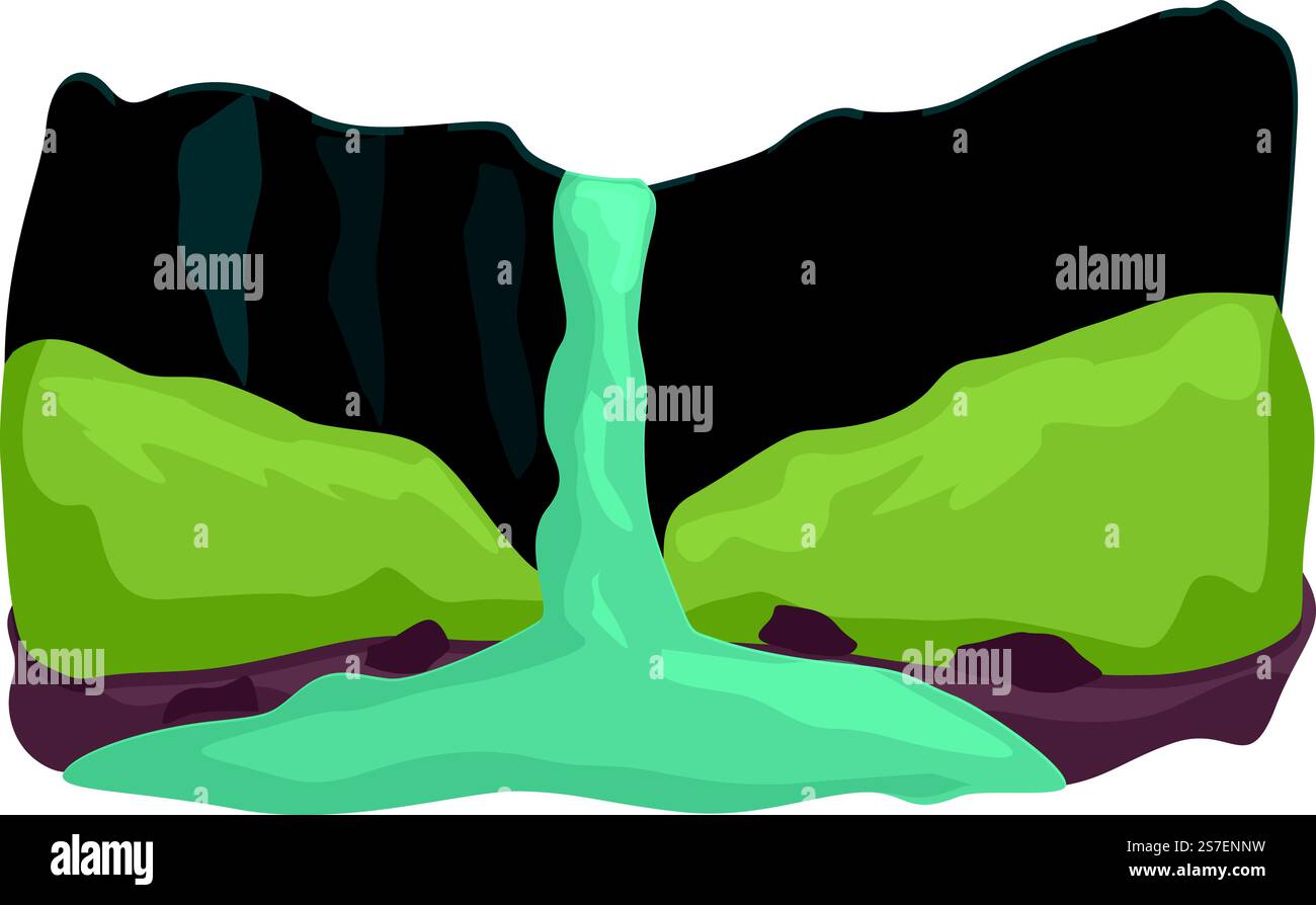 Iceland waterfall icon cartoon vector. Travel map. Nordic trip. Iceland ...