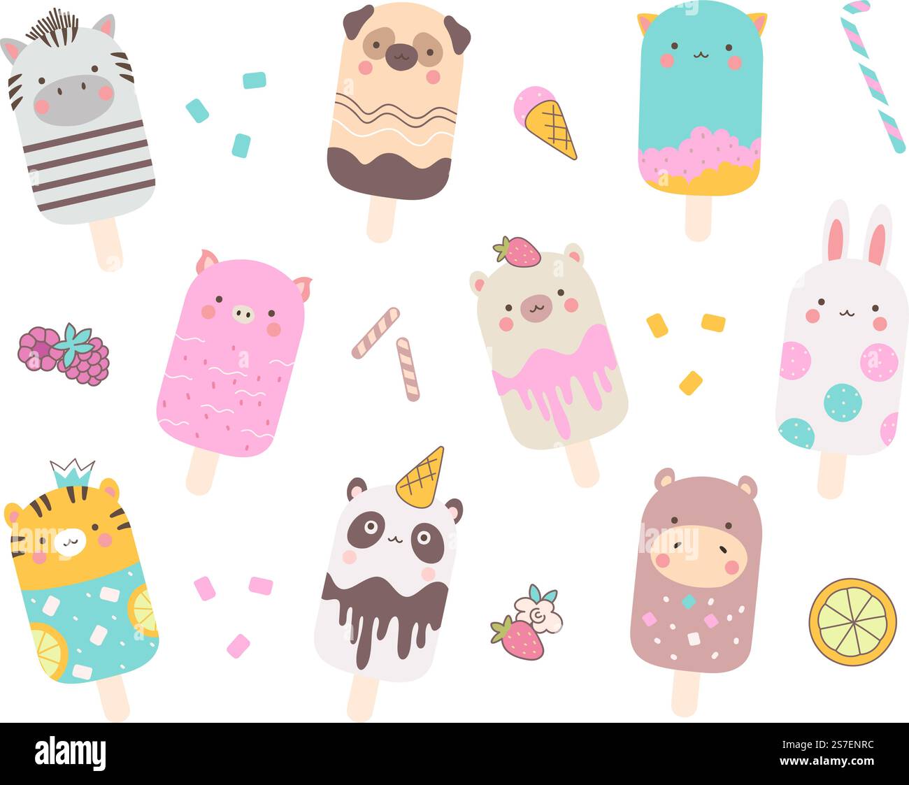 Eskimo animals collection sweet lollipops hi-res stock photography and ...