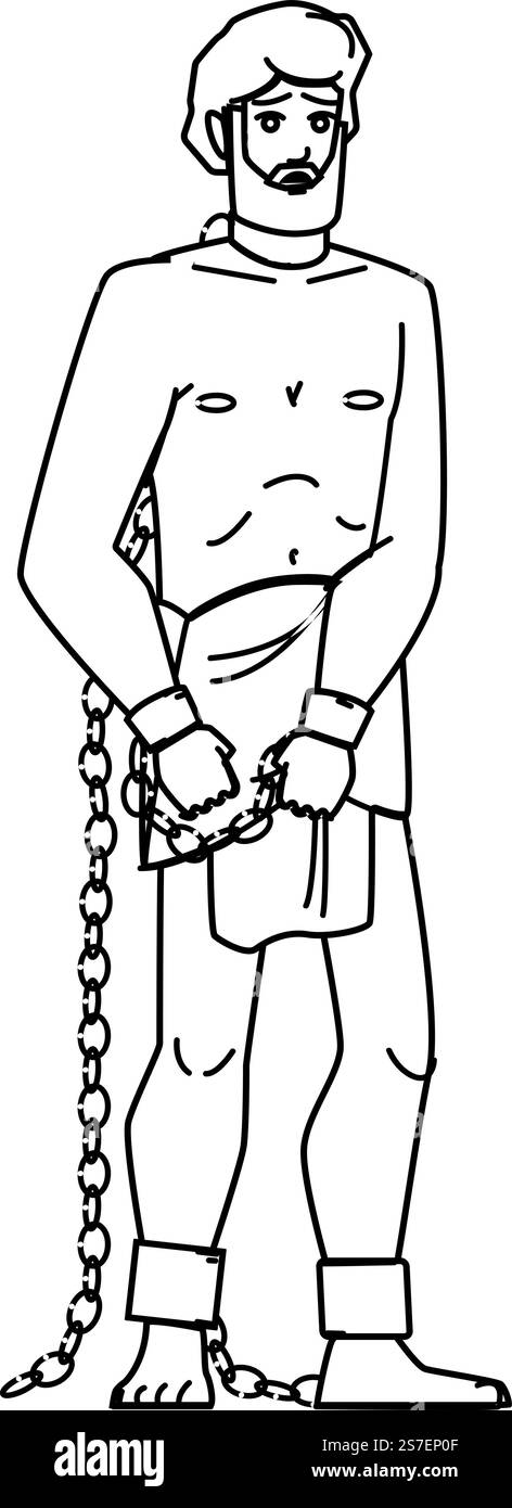 slave man vector. person black, hand business, power chain, slavery ...