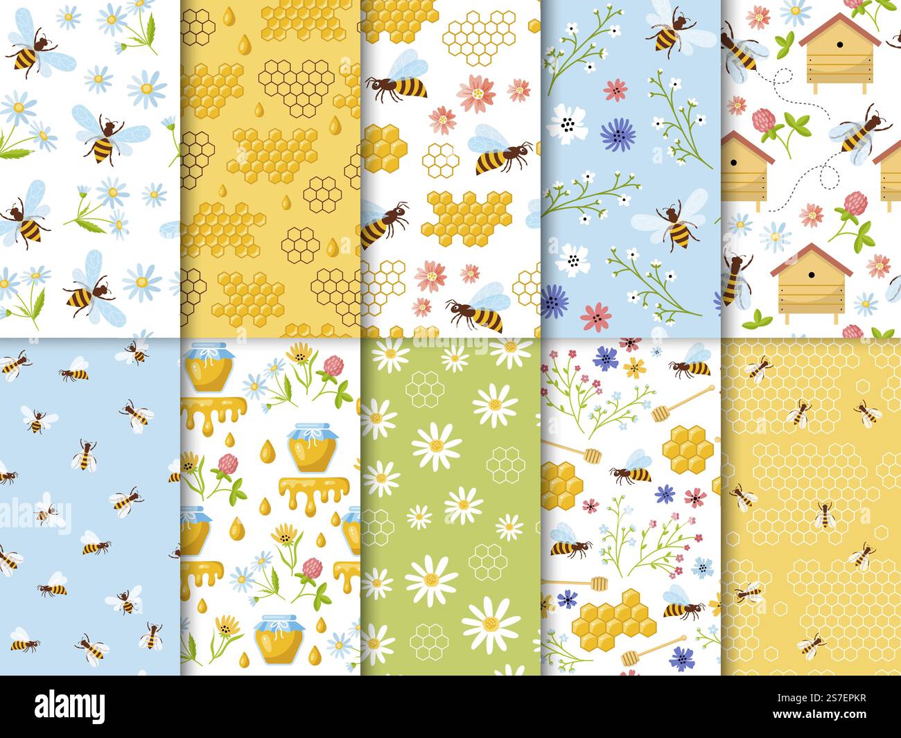Apiary pattern. Wax bees healthy natural honey farms recent vector ...