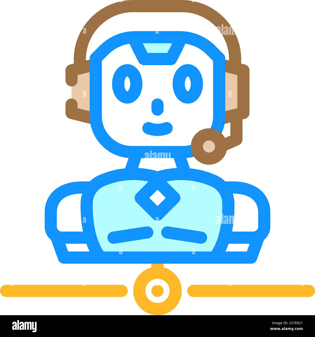 customer chat bot color icon vector. customer chat bot sign. isolated ...