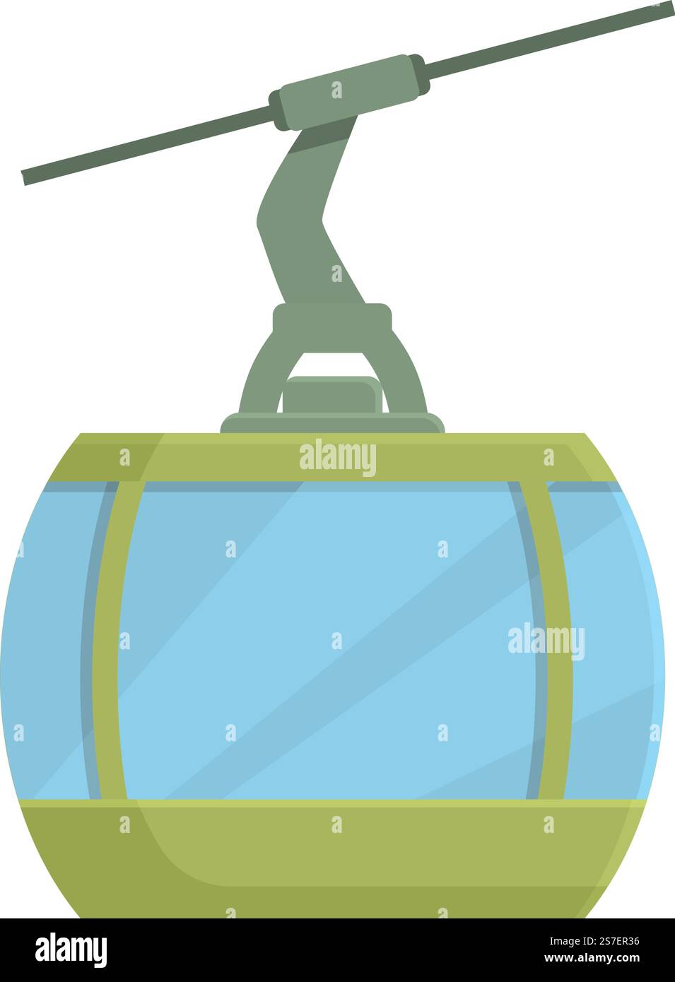 Gondola ski lift icon cartoon vector. Winter cable. Snow resort ...
