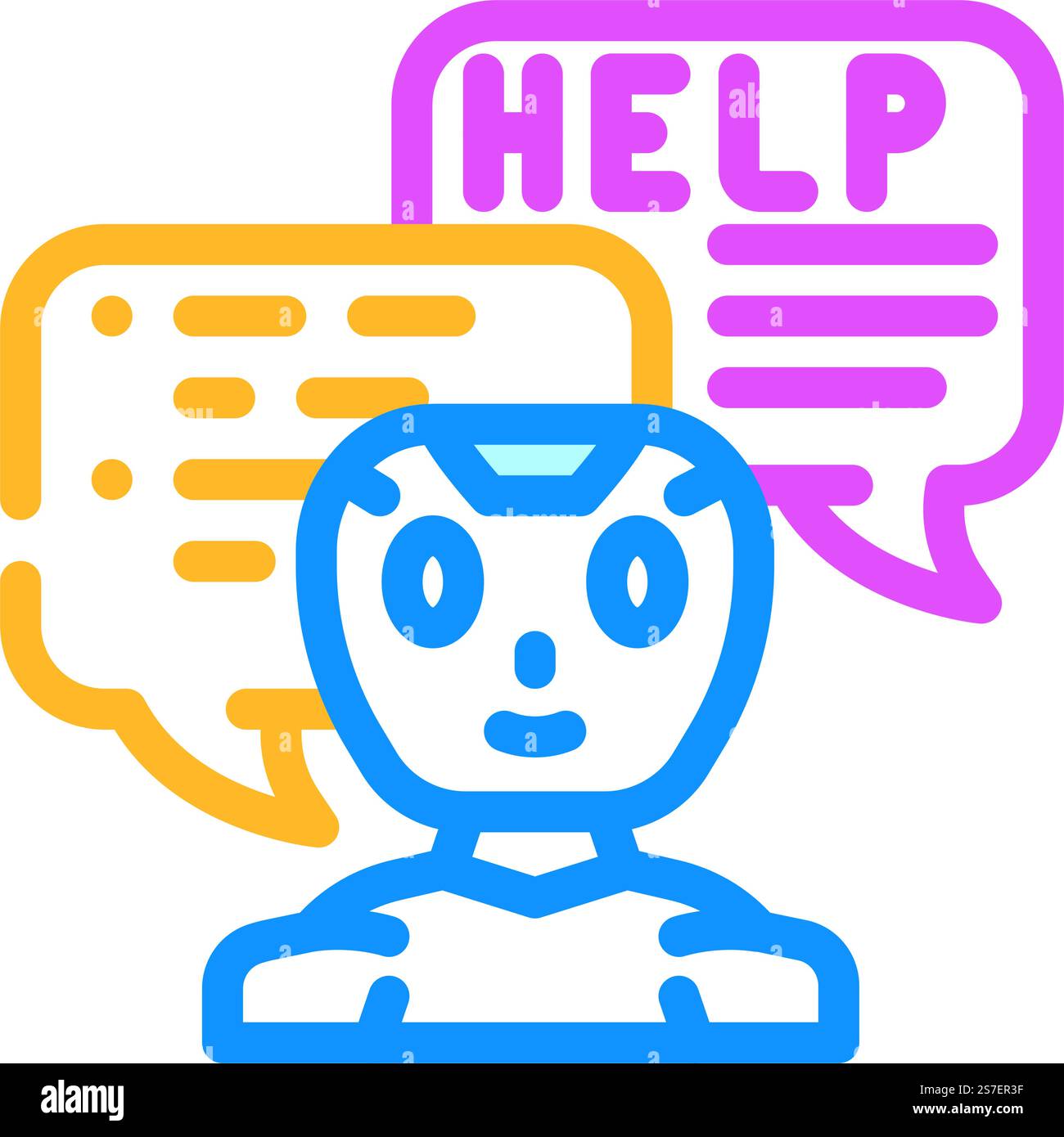 help chat bot color icon vector. help chat bot sign. isolated symbol ...