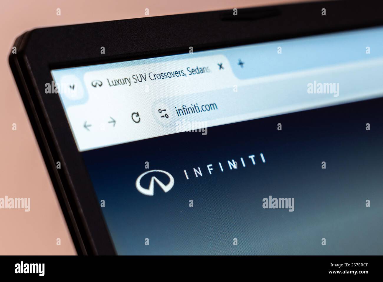 New York, USA - January 19, 2025: Infiniti website showcasing luxury car models and innovative ...