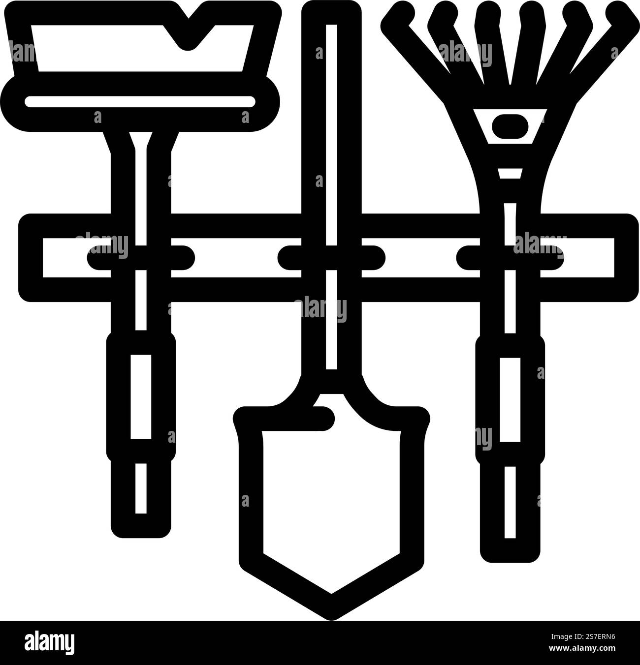 wall tool holder garage tool line icon vector. wall tool holder garage ...