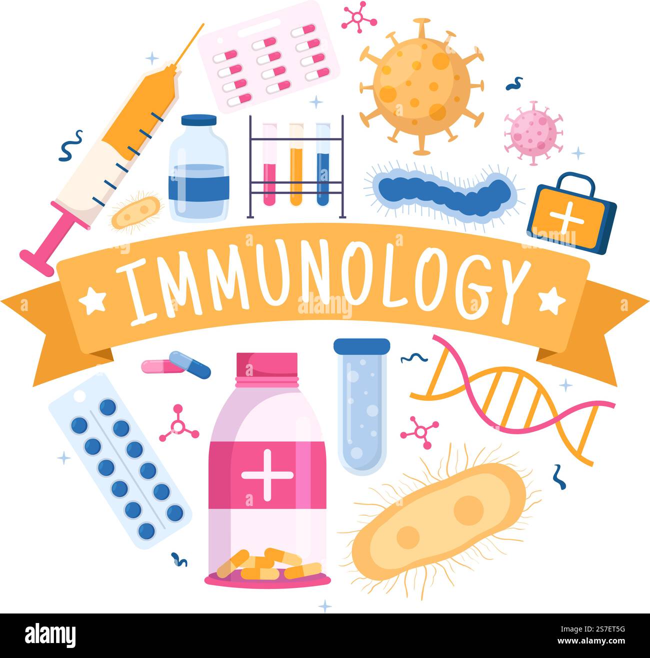 Immunology Illustration with People Immune Protection System Helping to ...