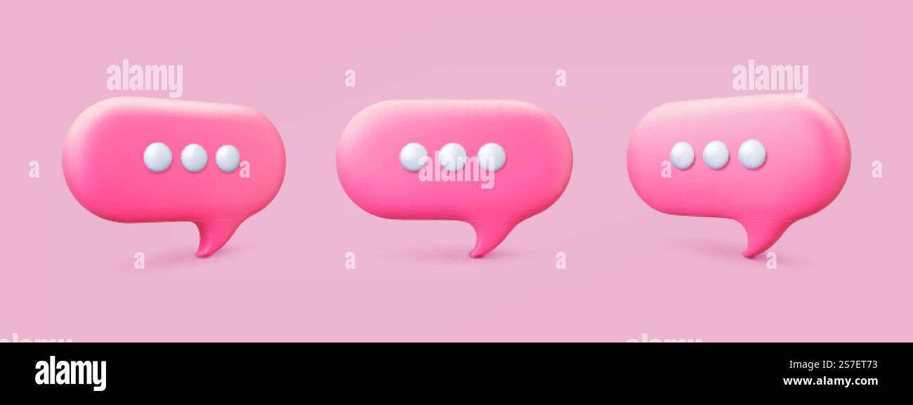 Message network 3d speech bubbles. Voice balloons emblems, text ...