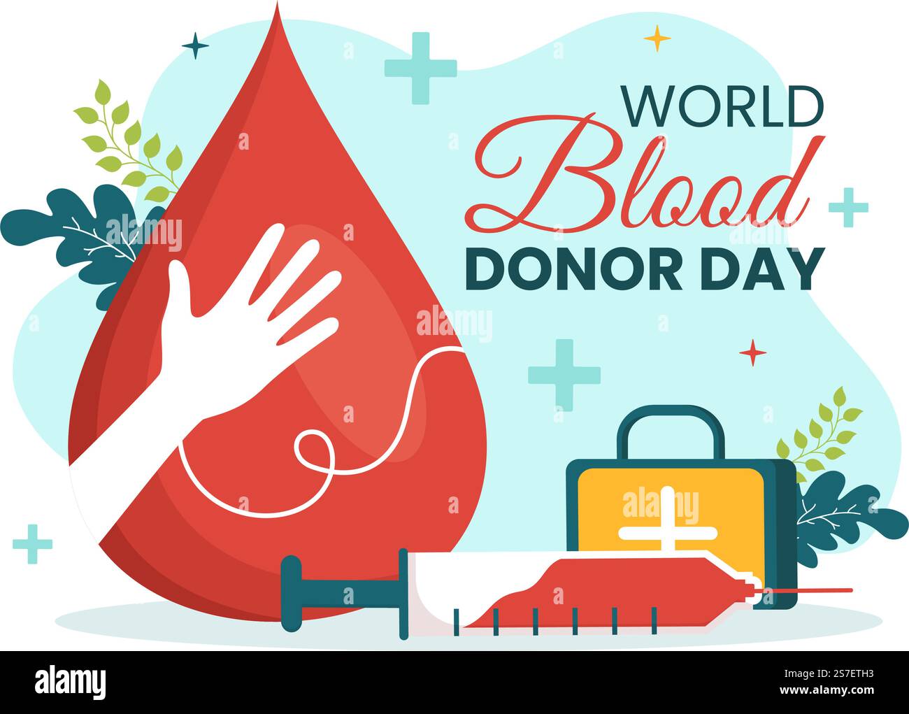 World Blood Donor Day on June 14 Illustration with Human Donated Bloods ...