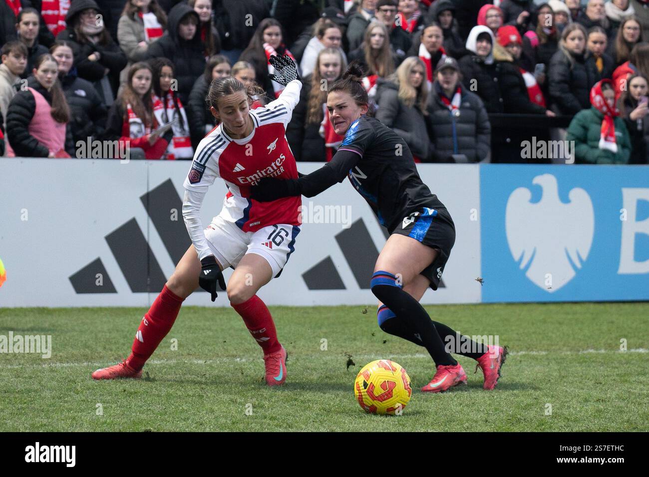 LONDON, ENGLAND - JANUARY 19: Rosa Kafaji of Arsenal Women and Katrine ...