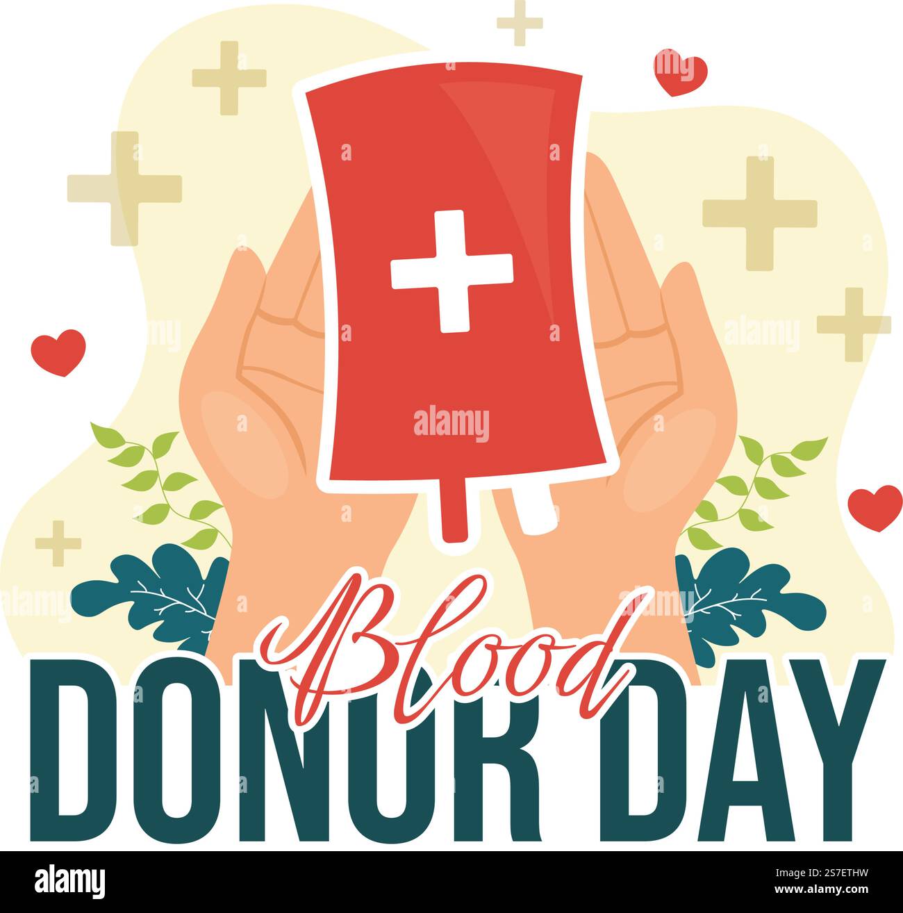 World Blood Donor Day on June 14 Illustration with Human Donated Bloods ...