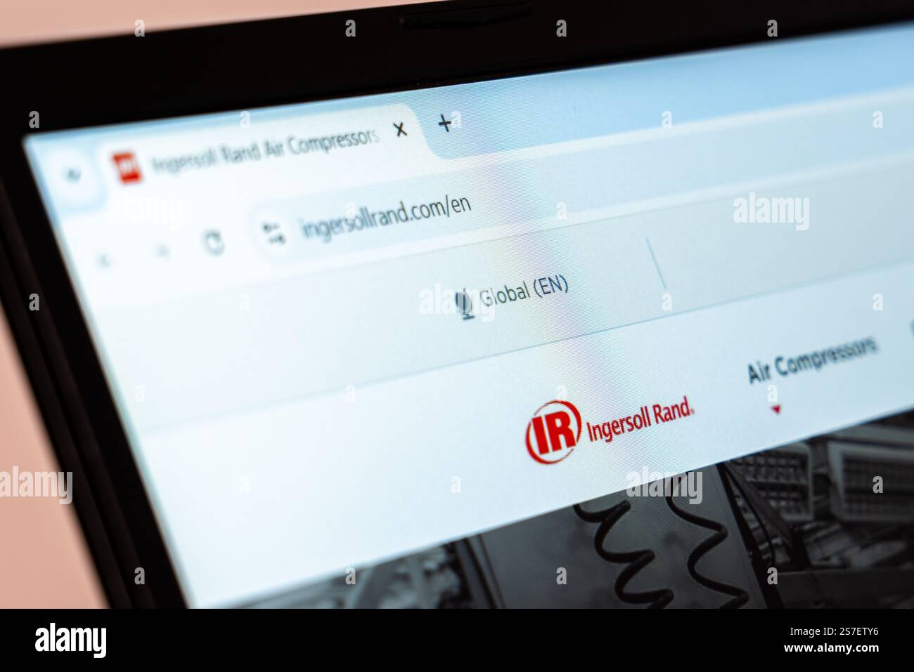 New York, USA - January 19, 2025: Ingersoll Rand website showcasing air ...