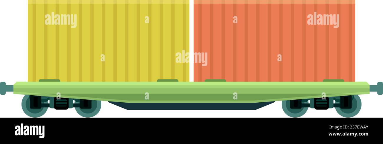 Cargo container icon cartoon vector. Train wagon. Transport metal ...