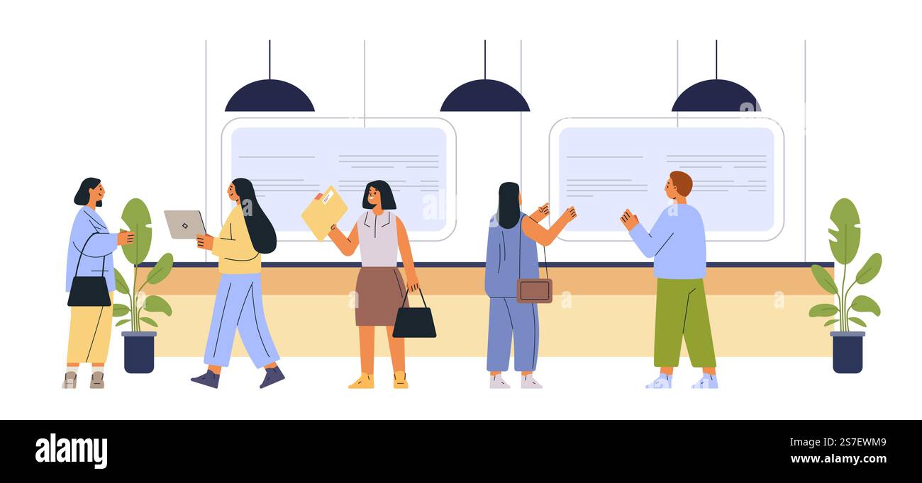 Office workers collaborating in modern workspace diverse individuals ...