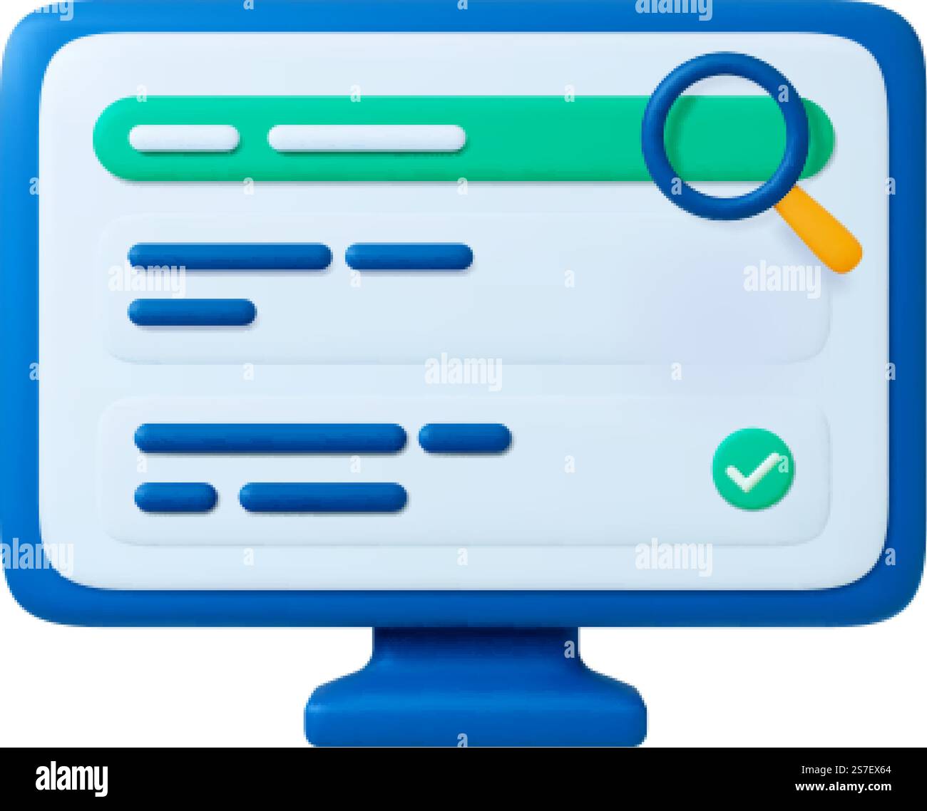 Web surfing 3d icon search bar on computer screen hi-res stock ...