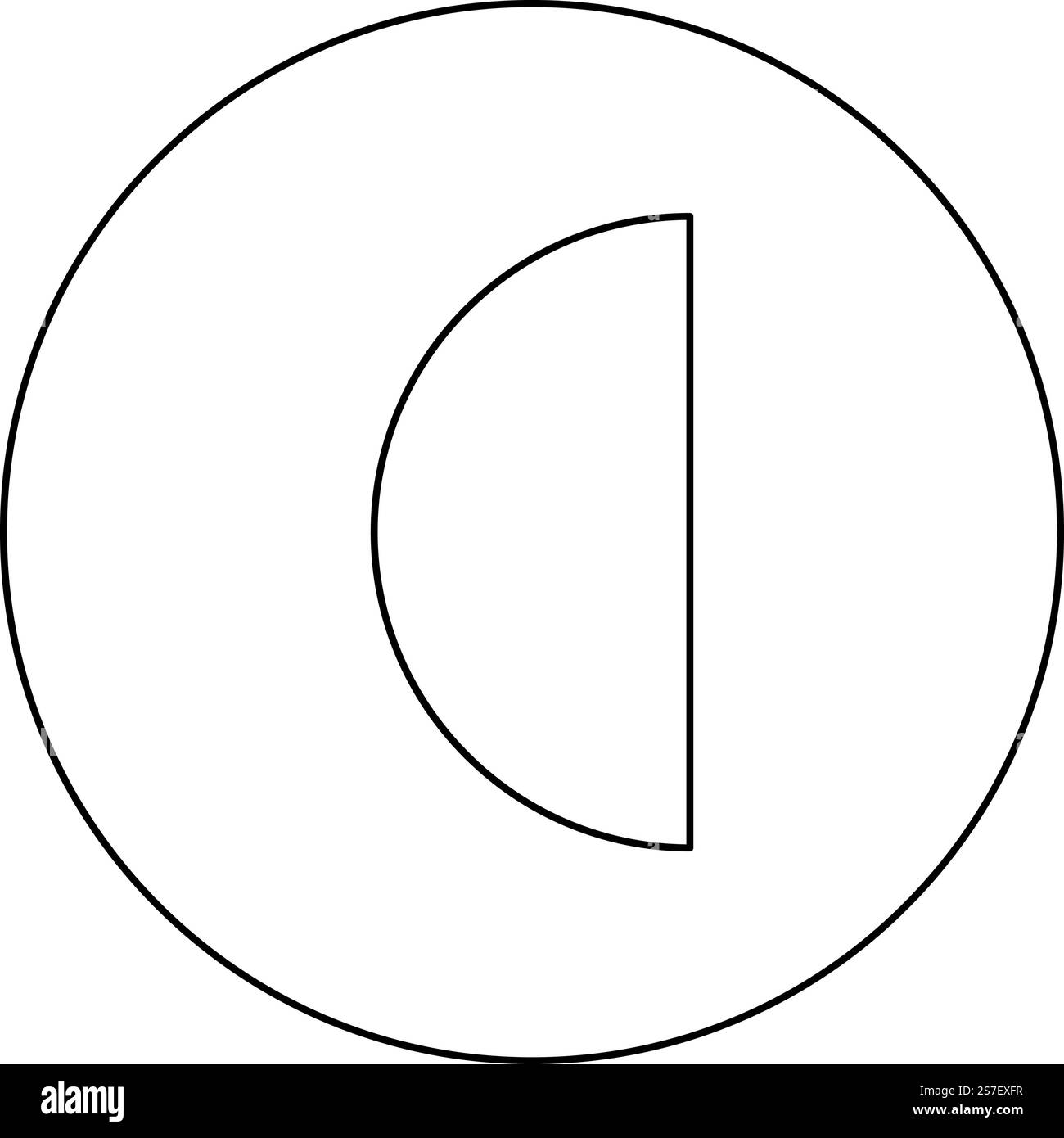Part circle 1/2 2 two icon in circle round black color vector ...