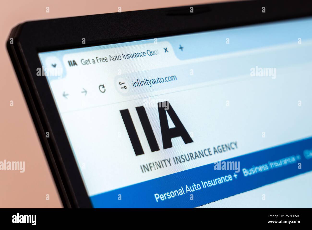 New York, USA - January 19, 2025: Infinity Insurance Agency website ...