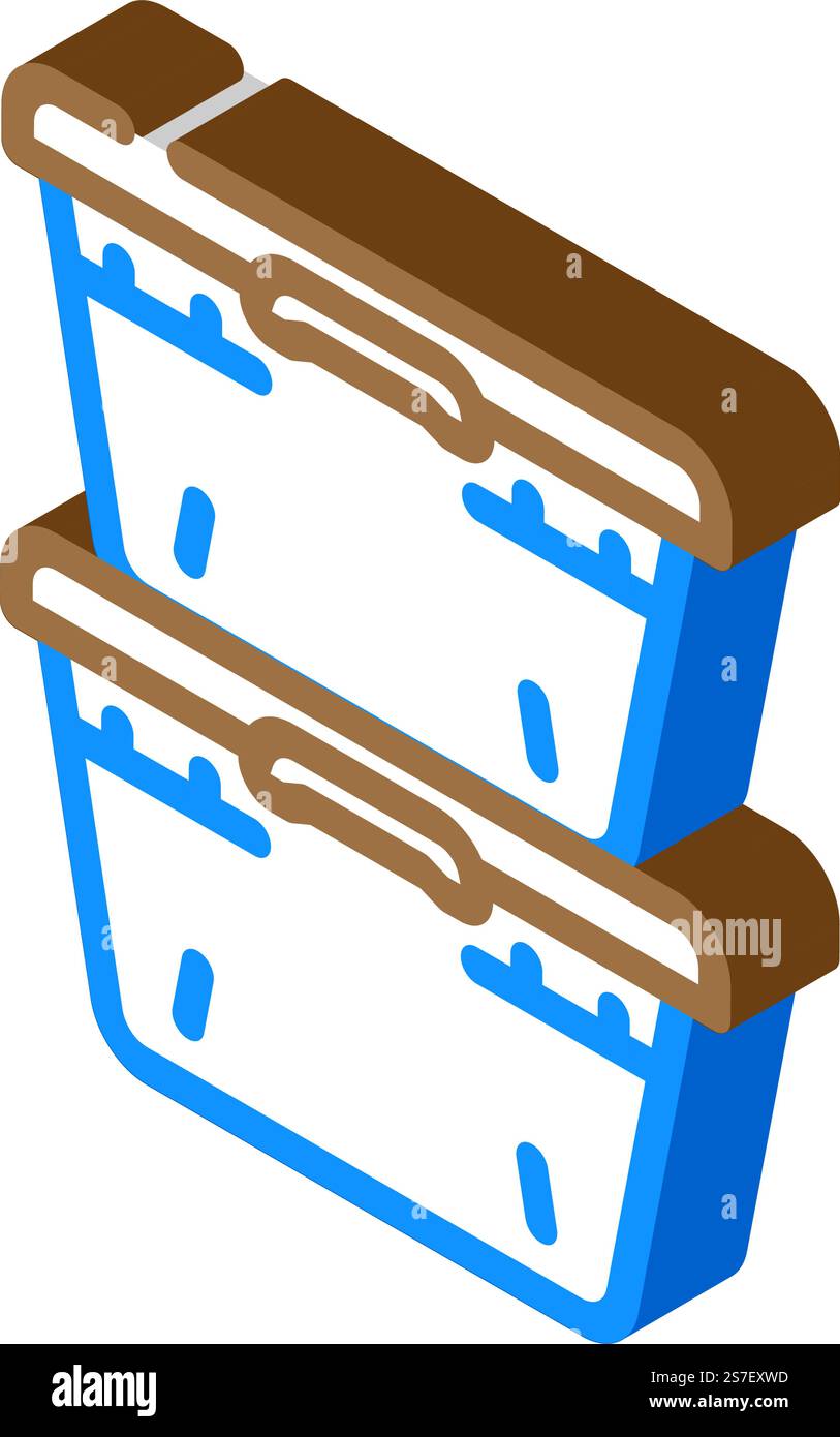 storage bins garage tool isometric icon vector. storage bins garage ...