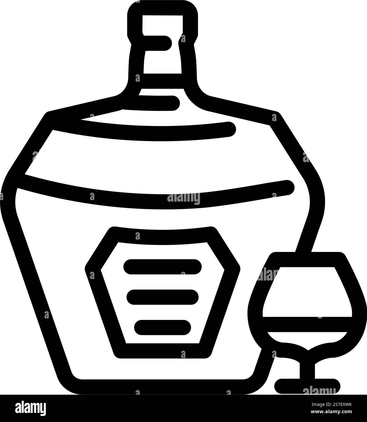 Brandy bottle with glass Black and White Stock Photos & Images - Alamy