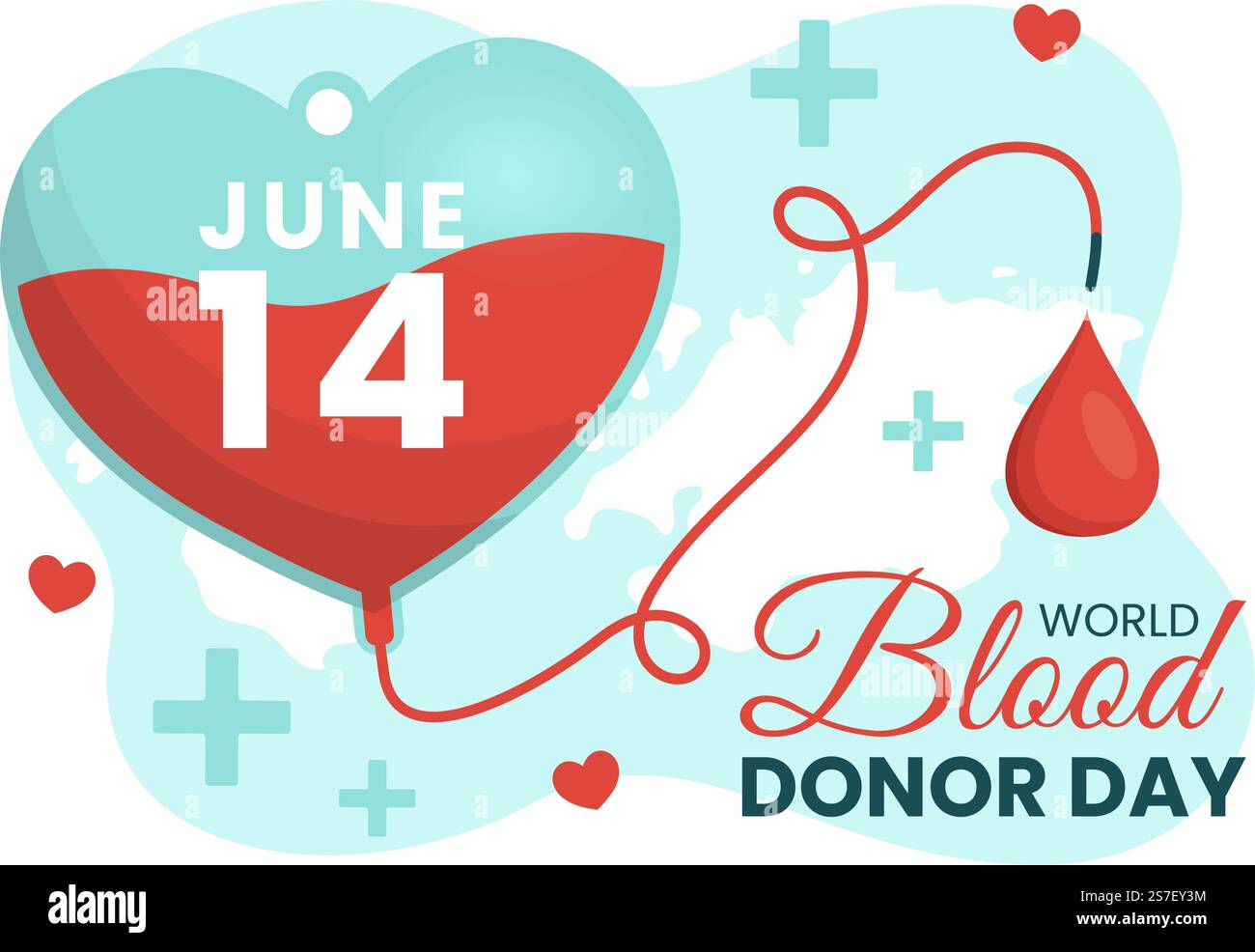 World Blood Donor Day on June 14 Illustration with Human Donated Bloods ...