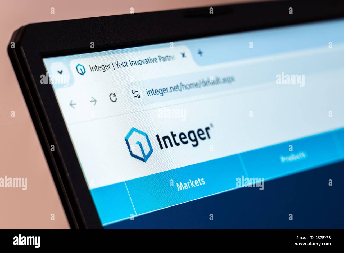 New York, USA - January 19, 2025: Integer website showcasing innovative ...