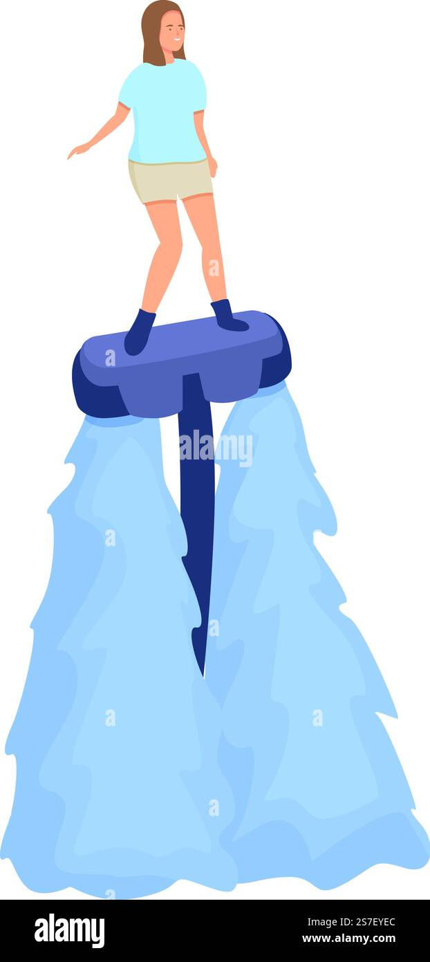 Fly board icon cartoon vector. Summer sea. Action wave. Fly board icon ...